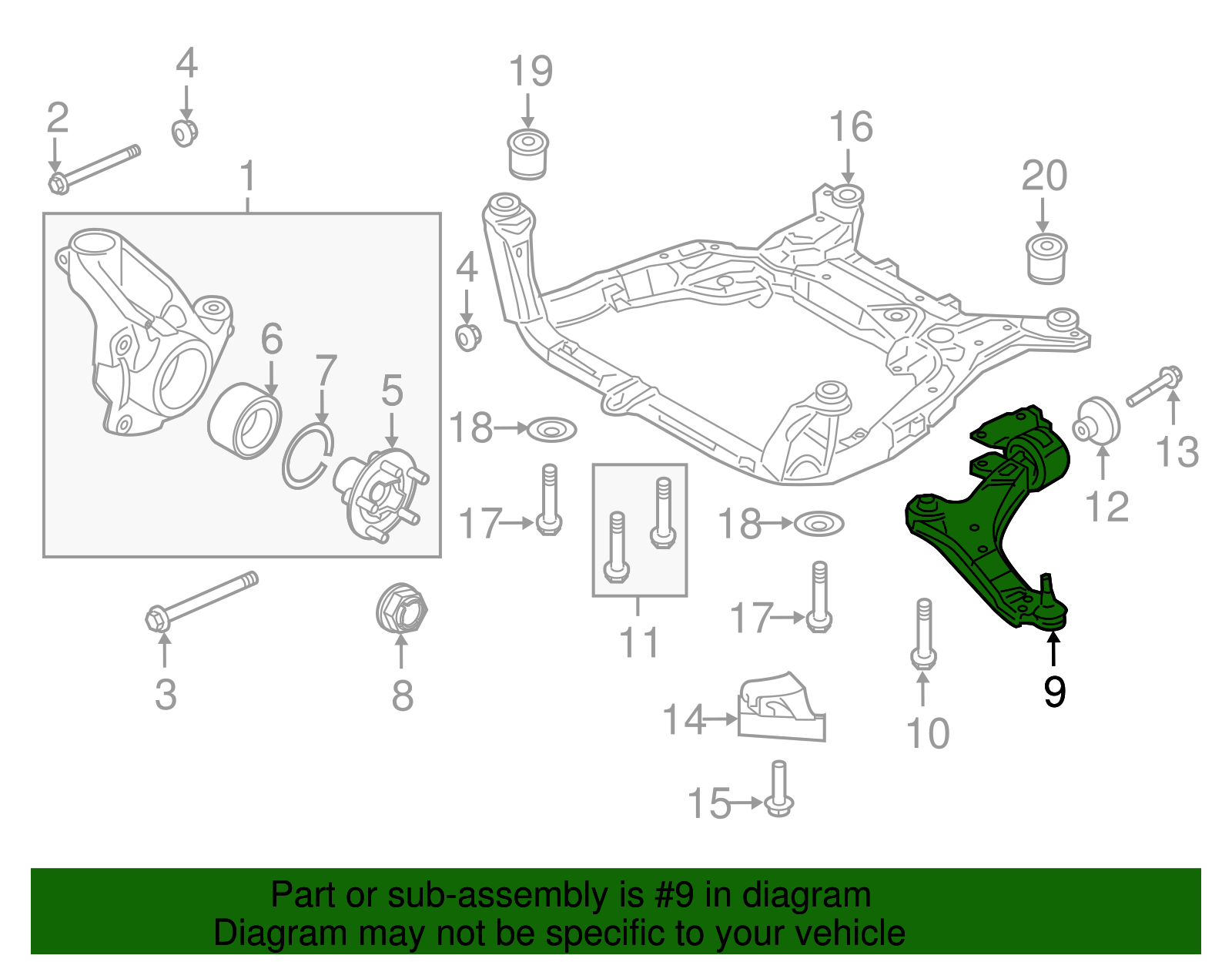 Genuine Lower Control Arm for 2012-2019 Land Rover Range Rover Evoque ...