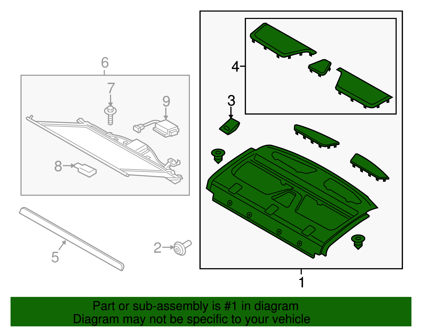 Ford Package Tray Trim - Rear Interior Panel - Part #HP5Z-5446668-LA ...