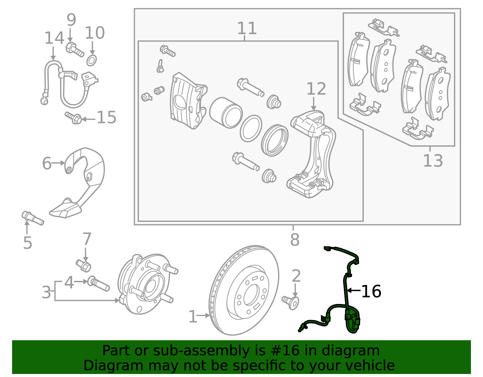 2022-2025 Hyundai Ioniq 5 ABS Wheel Speed Sensor 58930-GI100 | MotorMotor