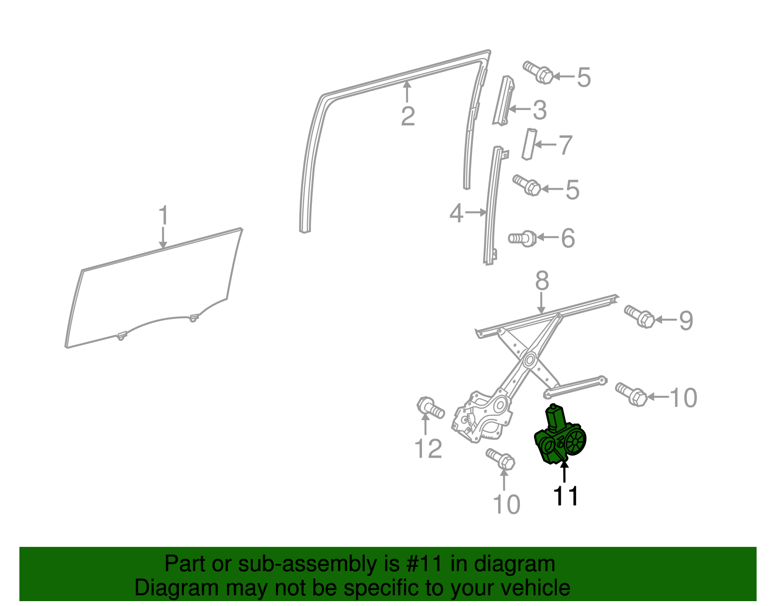 2011-2015 Toyota Sienna Window Motor 85720-08041 | Toyota Parts Center