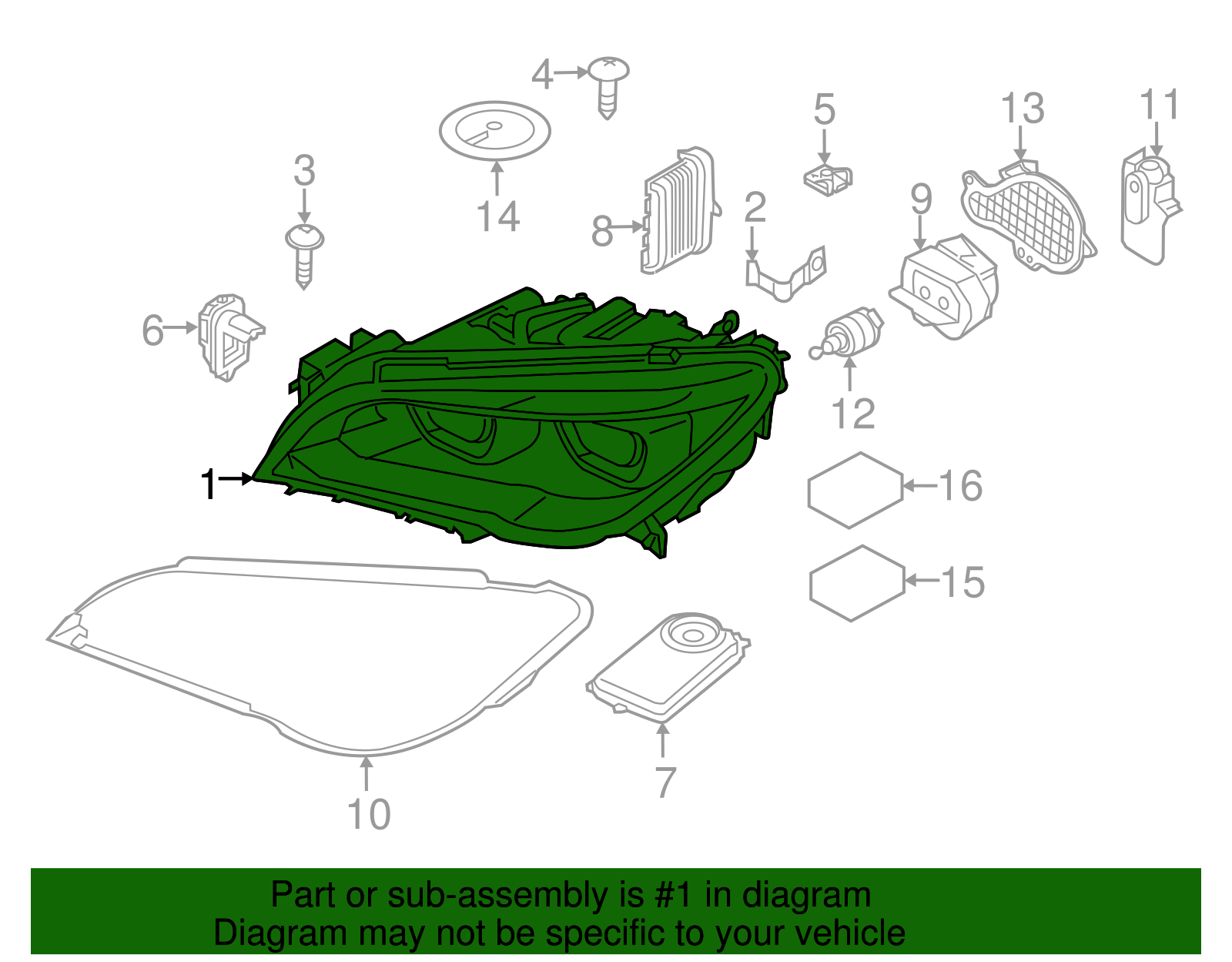 63117348501 - 2013-2015 BMW Headlamp Assembly (63-11-7-348-501) | BMW ...
