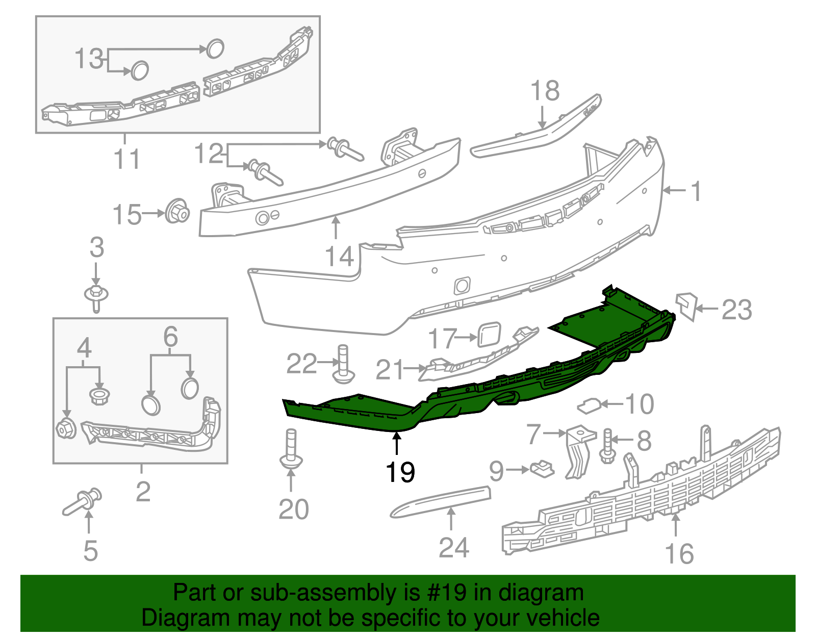 2016-2019 Cadillac ATS Carbon Fiber Rear Bumper Fascia Diffuser ...