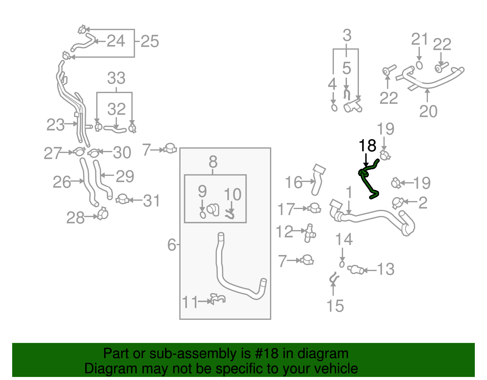 2009-2018 Volkswagen Water Hose 5N0-121-447-K | OEM Parts Online