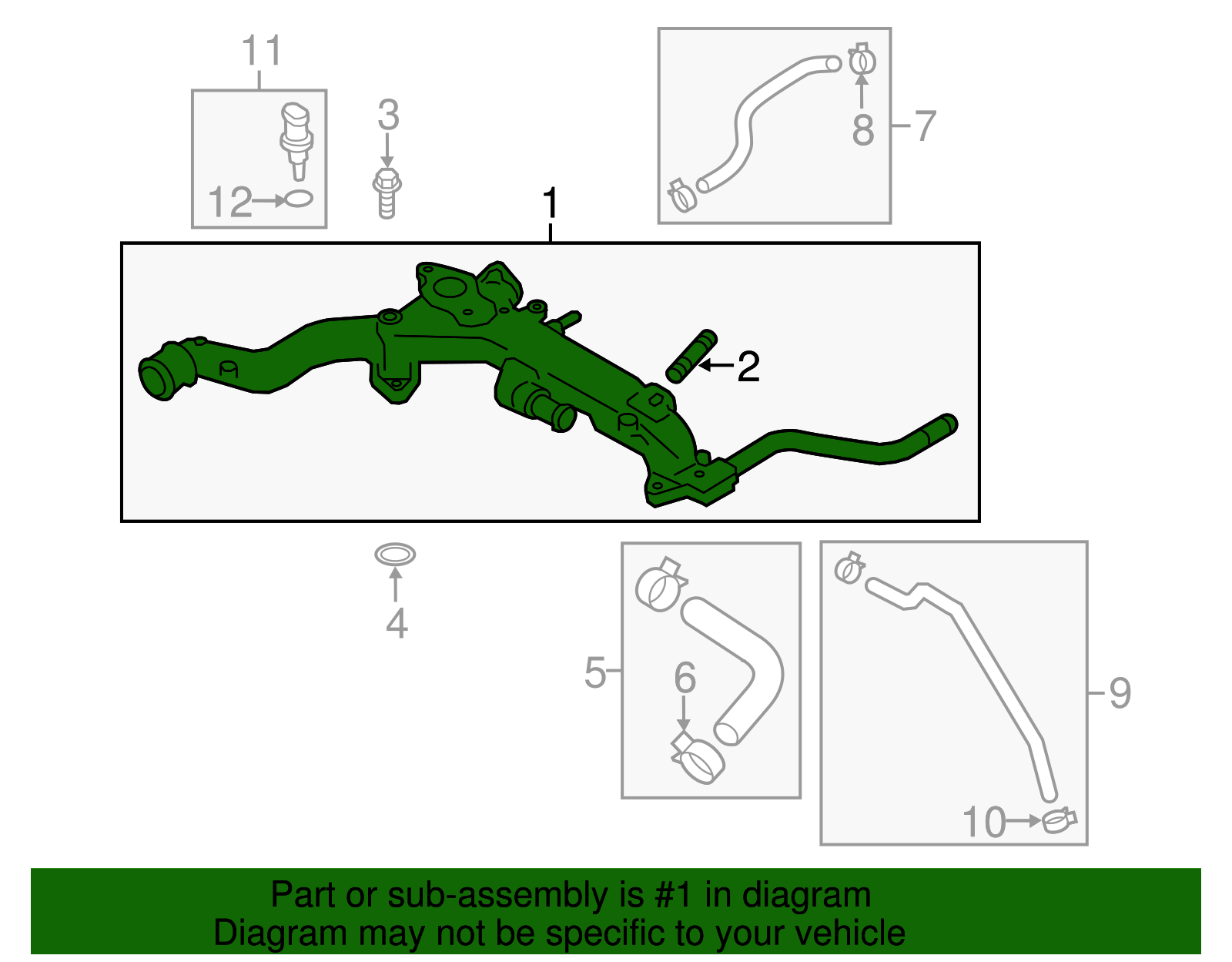 2012-2018 Subaru Water Manifold 14050AA781 | Subaru Parts Guys