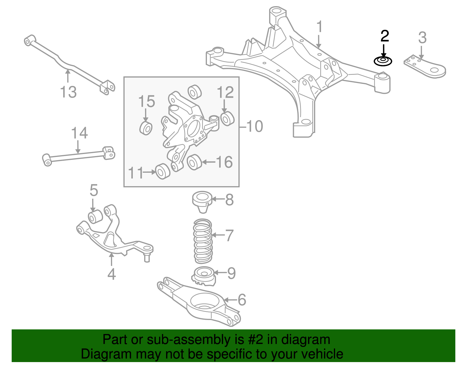 2009-2014 Nissan Maxima Suspension Cross-Member Insulator 55440-JP00A ...