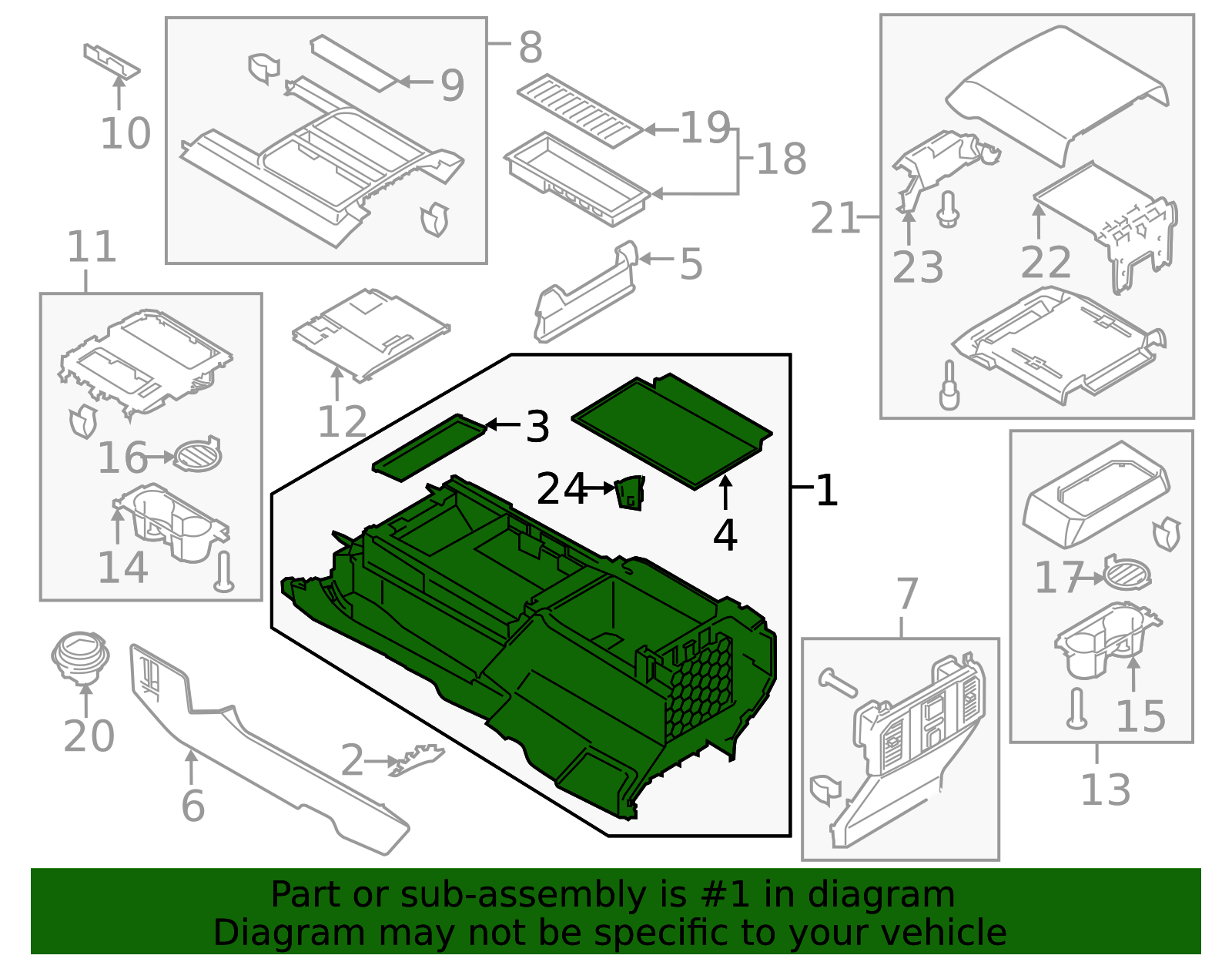 GL3Z-15045A36-AE - Floor Console 2015-2016 Ford F-150 | Find Vintage Parts