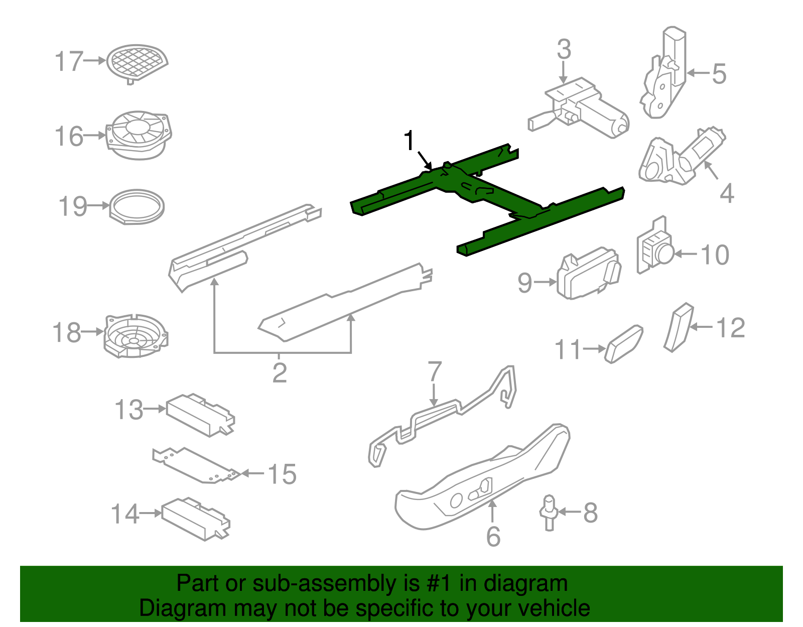 2009-2015 Audi Seat Adjuster 8R0-881-184 | TascaParts.com