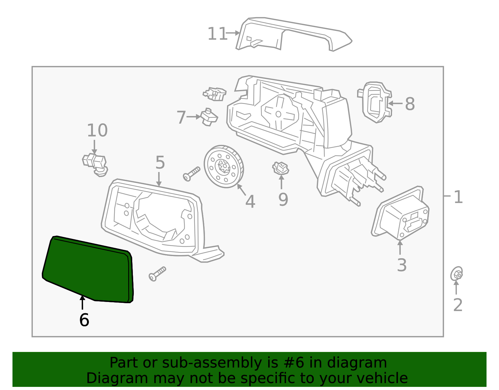 Driver Side Door Mirror Lower Glass 84468914 | OEM Parts Online