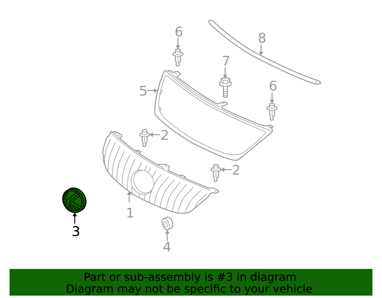 53141-30040 - High-Quality Grille Emblem for AutoNation Parts