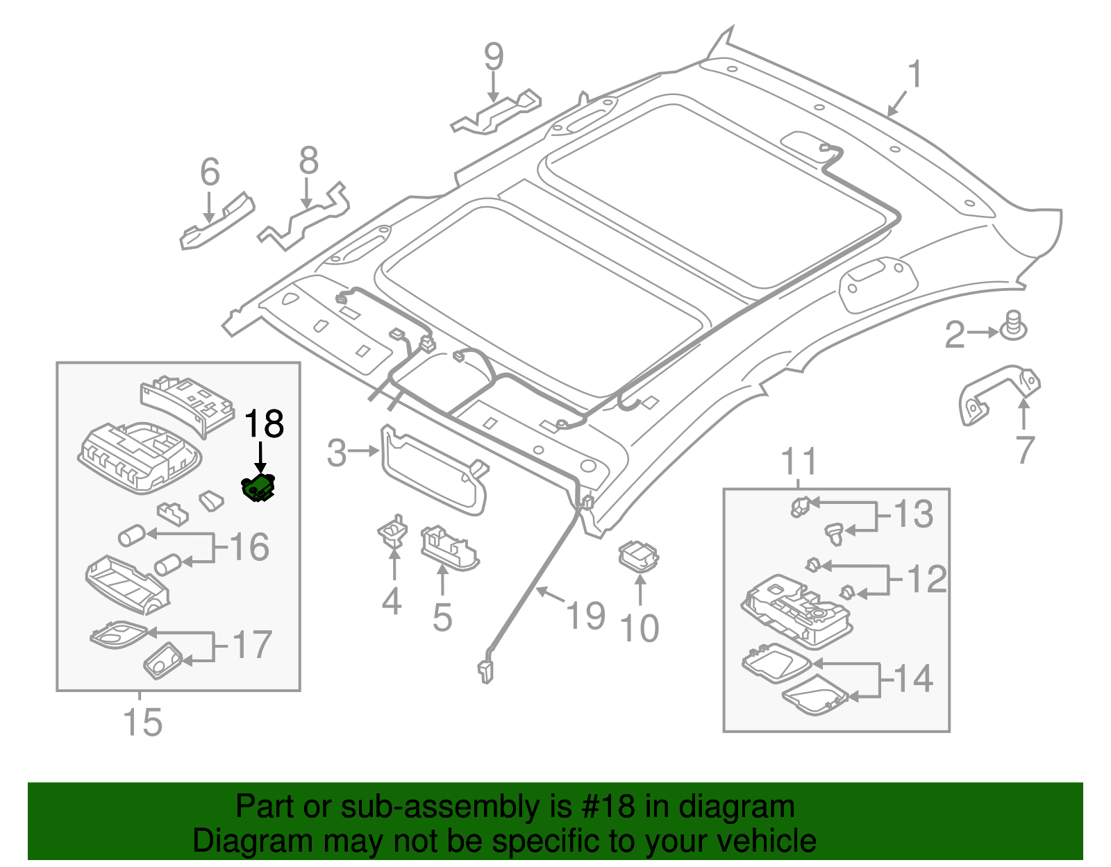 Genuine Sunroof Switch for 2011-2015 Hyundai Sonata | Part# 92818-3S000 ...