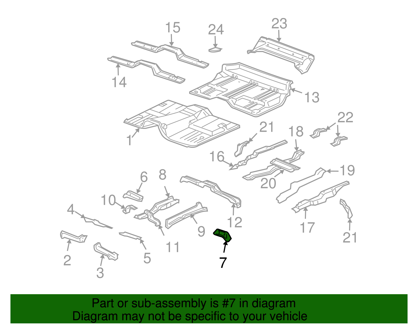 1999-2014 GM Floor Panel Reinforcement 15828261 | Capital Chevy Parts