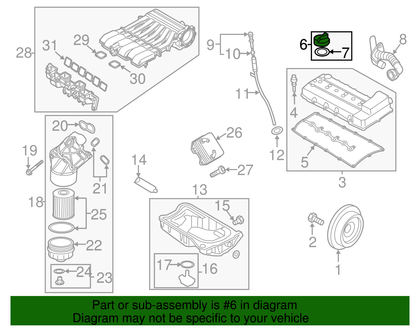 1985-2023 Volkswagen Cap 06B-103-485-C | vwpartscenter