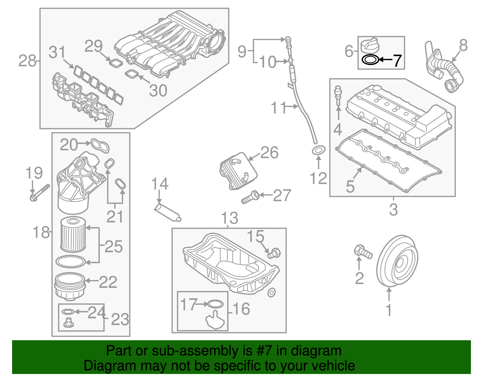 1995-2023 Volkswagen Filler Cap Gasket 06A-103-483-D | OEM Parts Online