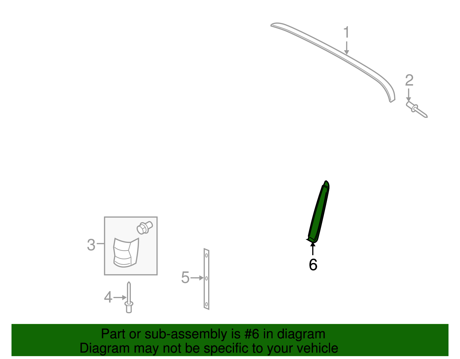 Genuine OEM Ford Part - Body C-Pillar Molding FL3Z-15255A35-AA ...