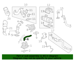 2017-2026 GM Exhaust Gas Recirculation (EGR) Valve Cooling Feed Hose ...