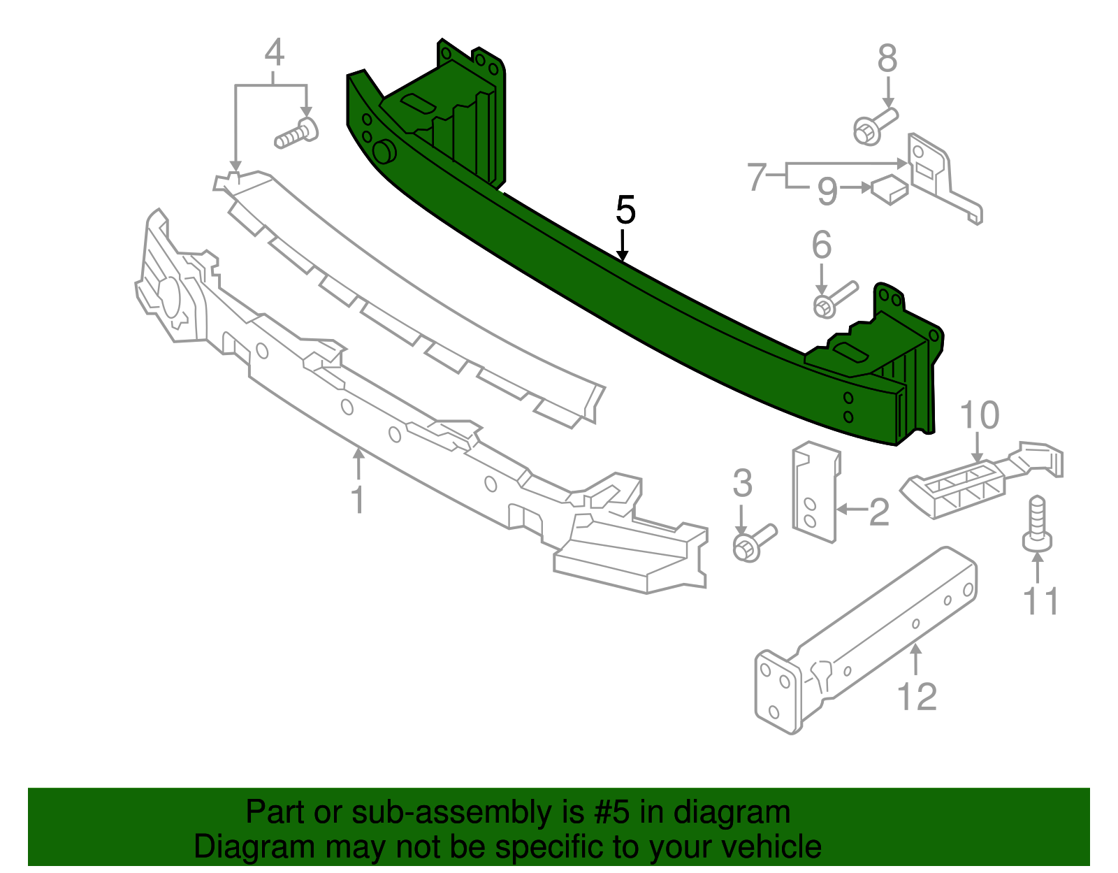 4H0-807-109-C - Impact Bar 2011-2018 Audi | Audi OEM Parts Guy