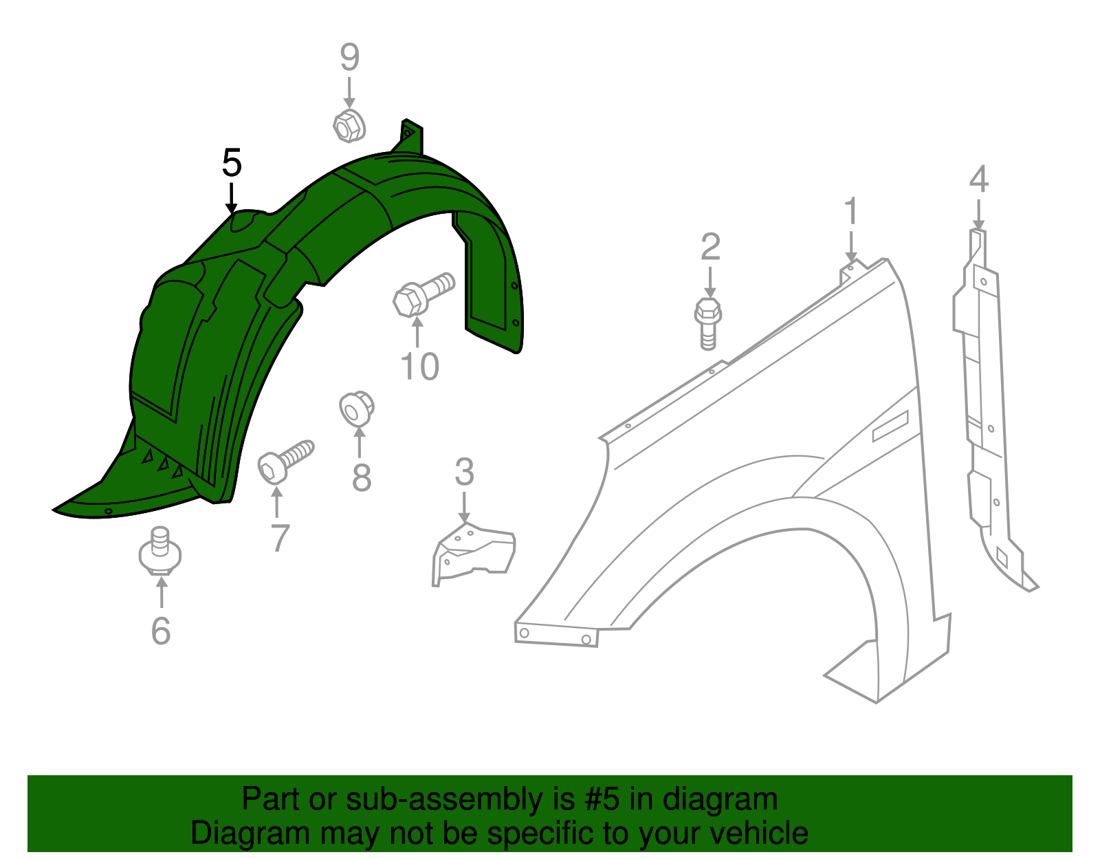 86811-1R000 - Fender Liner - 2012 2013 Hyundai Accent | World OEM Parts ...