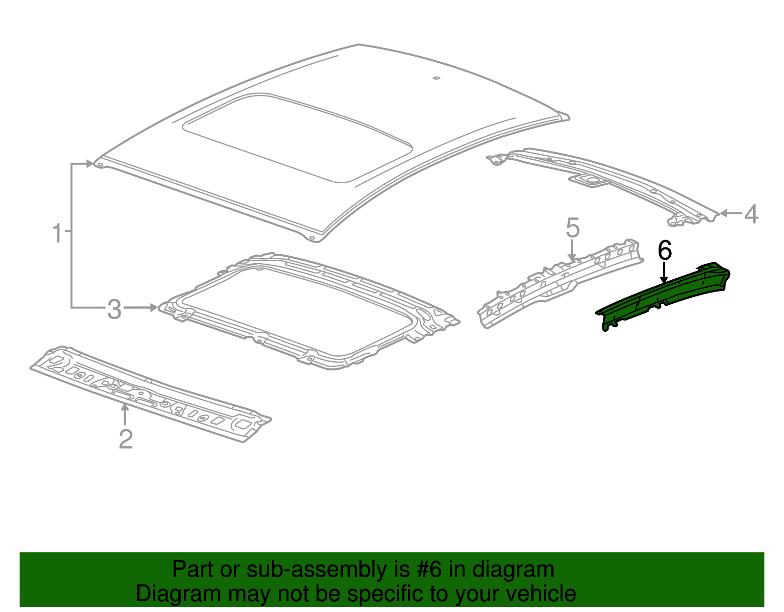2012-2020 Chevrolet Sonic Passenger Side Roof Outer Rear Side Rail ...