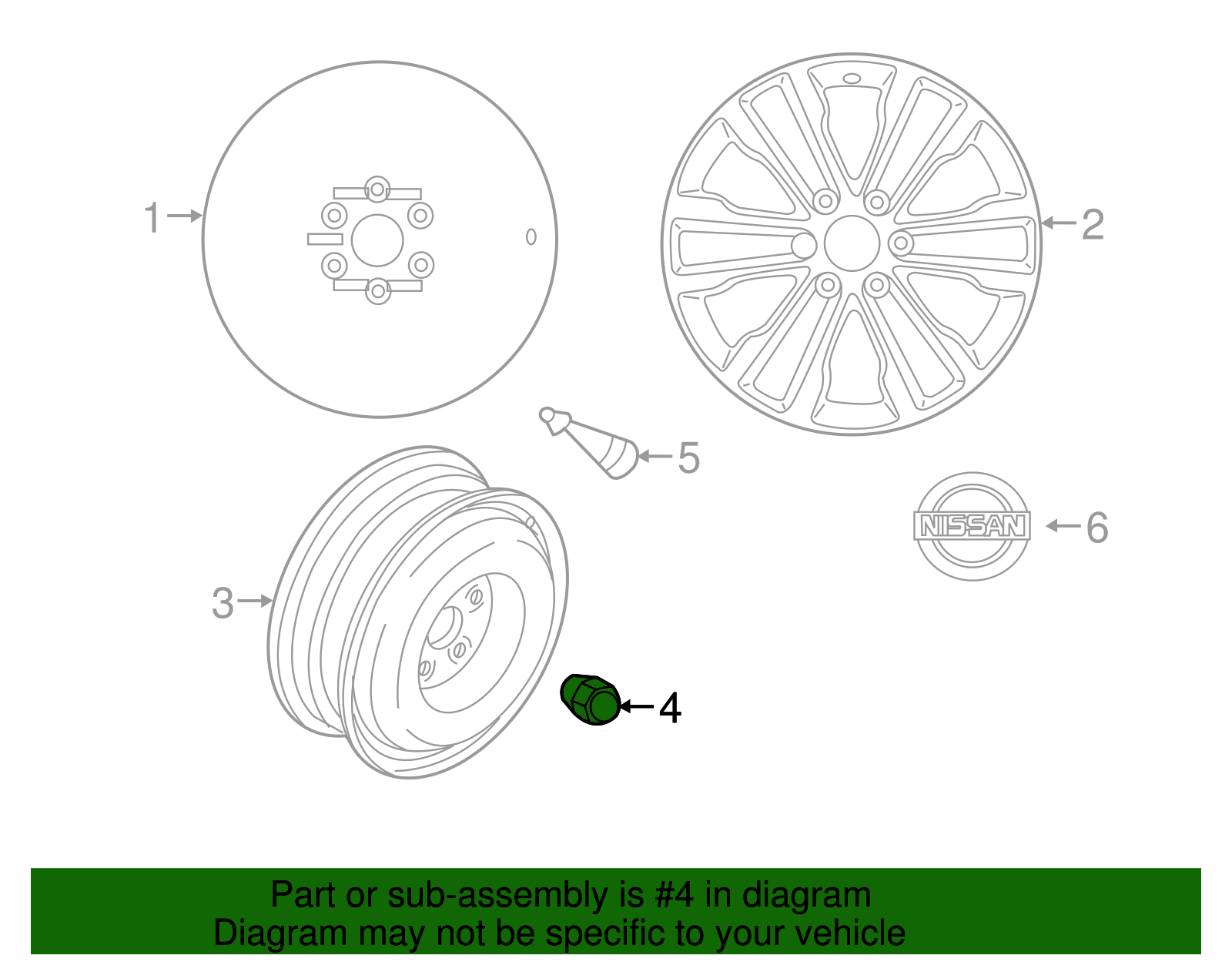 2017-2024 Nissan Armada Wheel Nut 40224-1LA3A | OEM Parts Online
