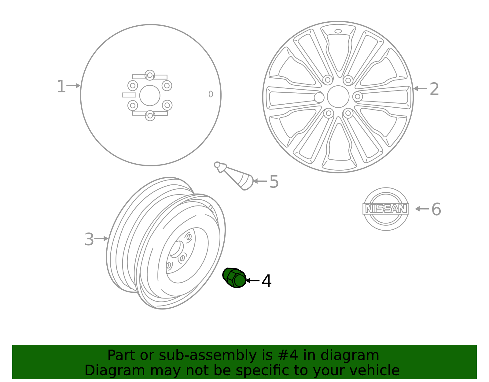 2017-2026 Nissan Armada Wheel Lug Nut 40224-1LA3A | Nissan Parts Plus