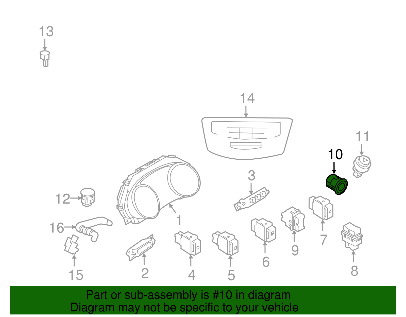 2015-2024 Nissan Murano Power Switch 25150-5BC0A | Bill Kay Nissan Parts