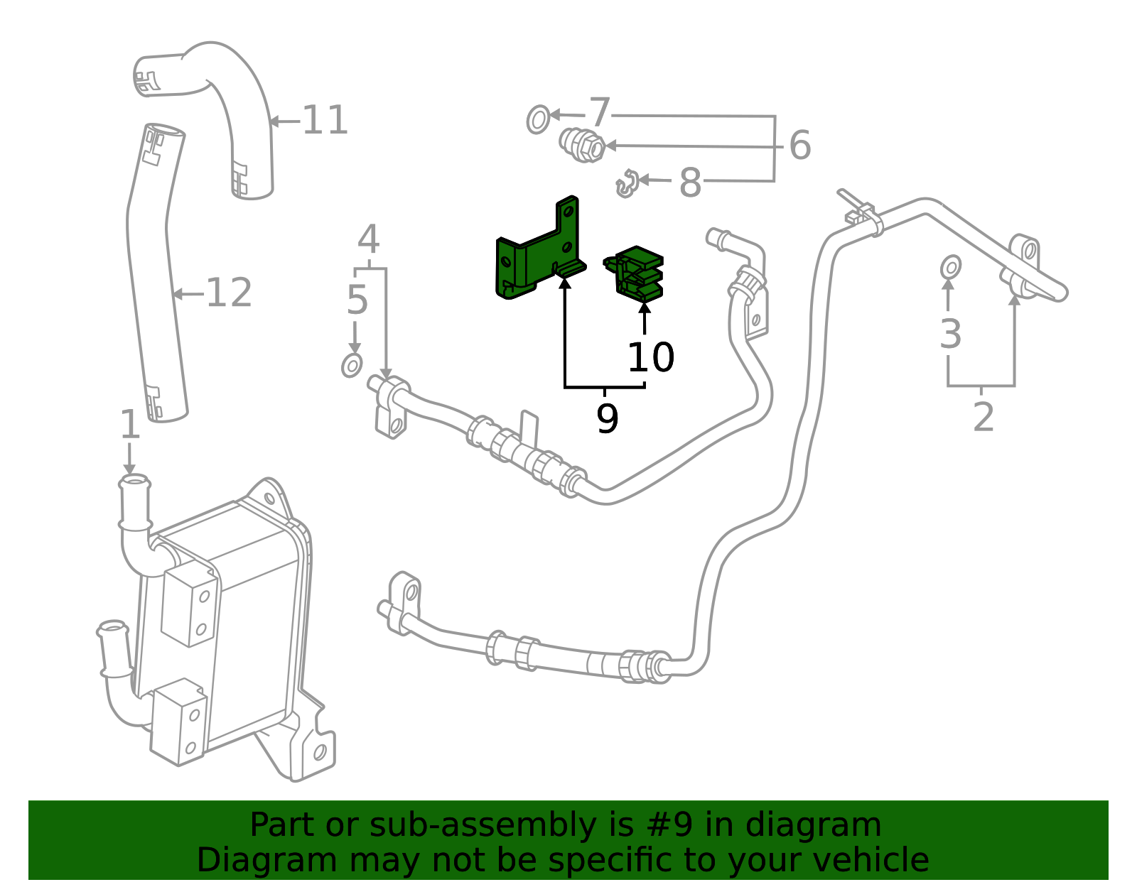24290350 - Transmission Fluid Cooler Pipe Bracket - 2019-2025 GM ...