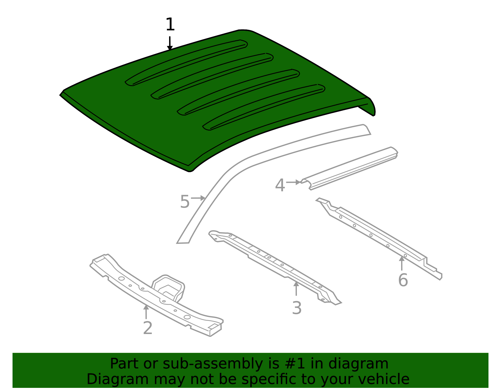 2005-2015 Toyota Tacoma Roof Panel 63111-04140 | Toyota Parts Express