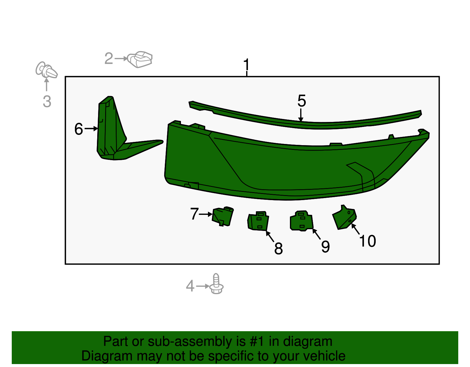 2016-2018 Toyota 2016-2018 Toyota - Spoiler Assembly 76896-12100-C0 ...