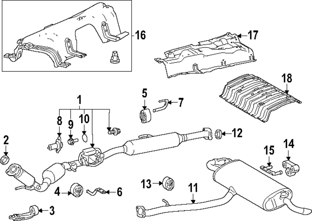 2024-2025 Toyota Grand Highlander Muffler & Pipe Assembly 17430-F0521 ...