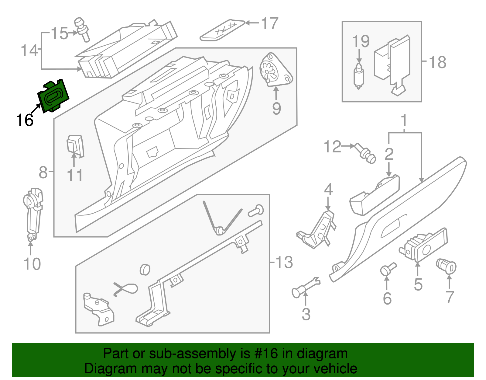 2011-2015 Volkswagen Touareg Glove Box Bracket 7P6-857-245-A | VW ...