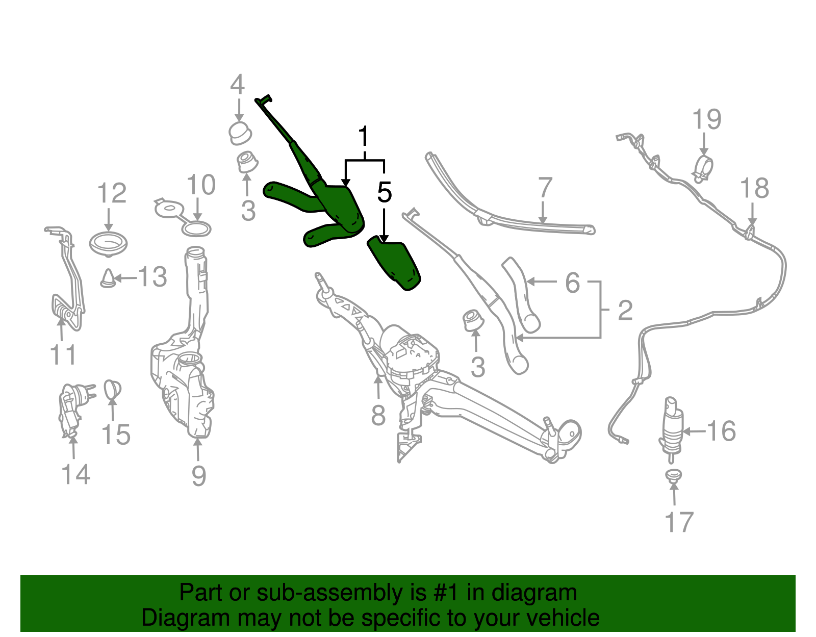 204-820-15-44 - Wiper Arm 2009-2013 Mercedes-Benz | Mercedes-Benz ...