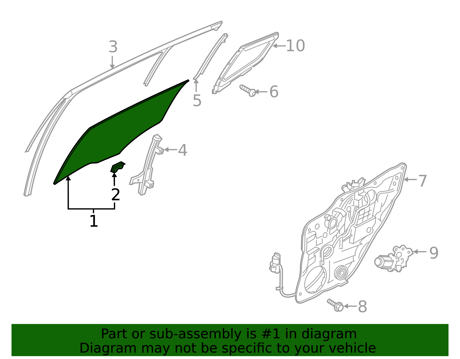 2018-2023 Kia Stinger Movable Glass 83410-J5010-DS | QuirkParts
