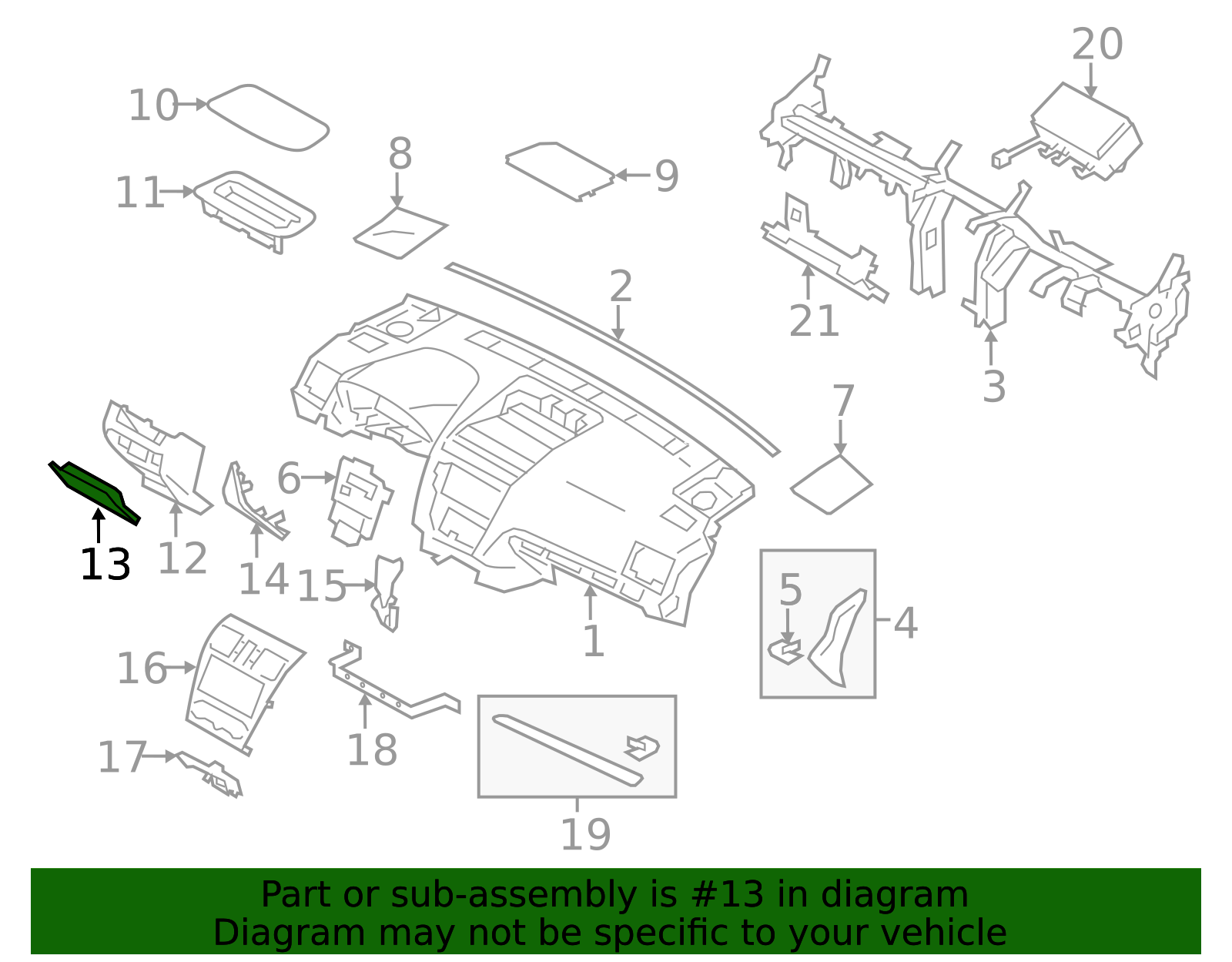 66135FJ010WJ - 2013-2015 Subaru - Fuse Box Door | Subaru Parts HQ