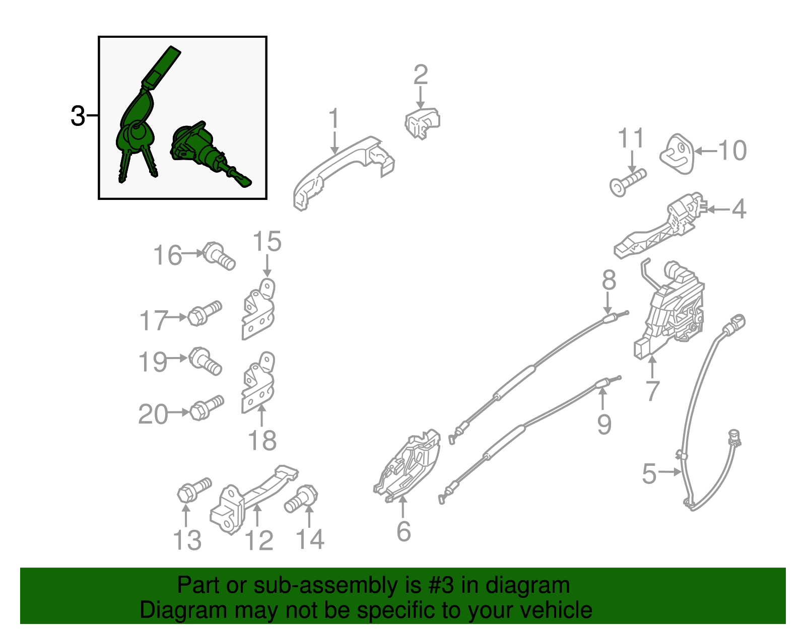 2012-2017 Kia Rio Lock Cylinder 81970 1WA00 | OEM Parts Online