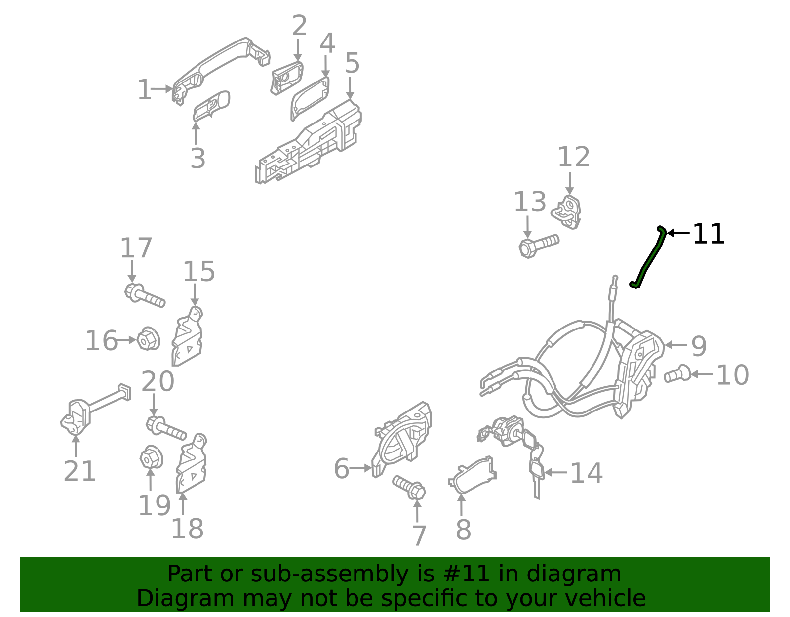 2018-2024 Nissan Kicks Lock Rod 80515-5RB0A | Scott Evans Nissan Parts