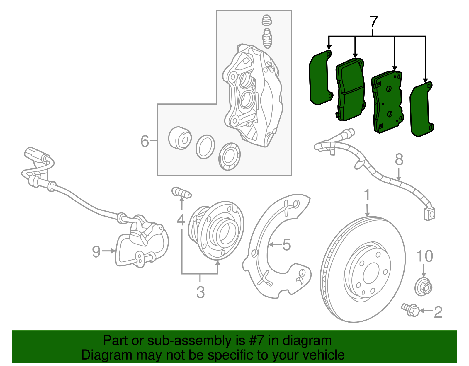 2019-2020 Cadillac CT6 Front Disc Brake Pad Set with Springs, Shims ...