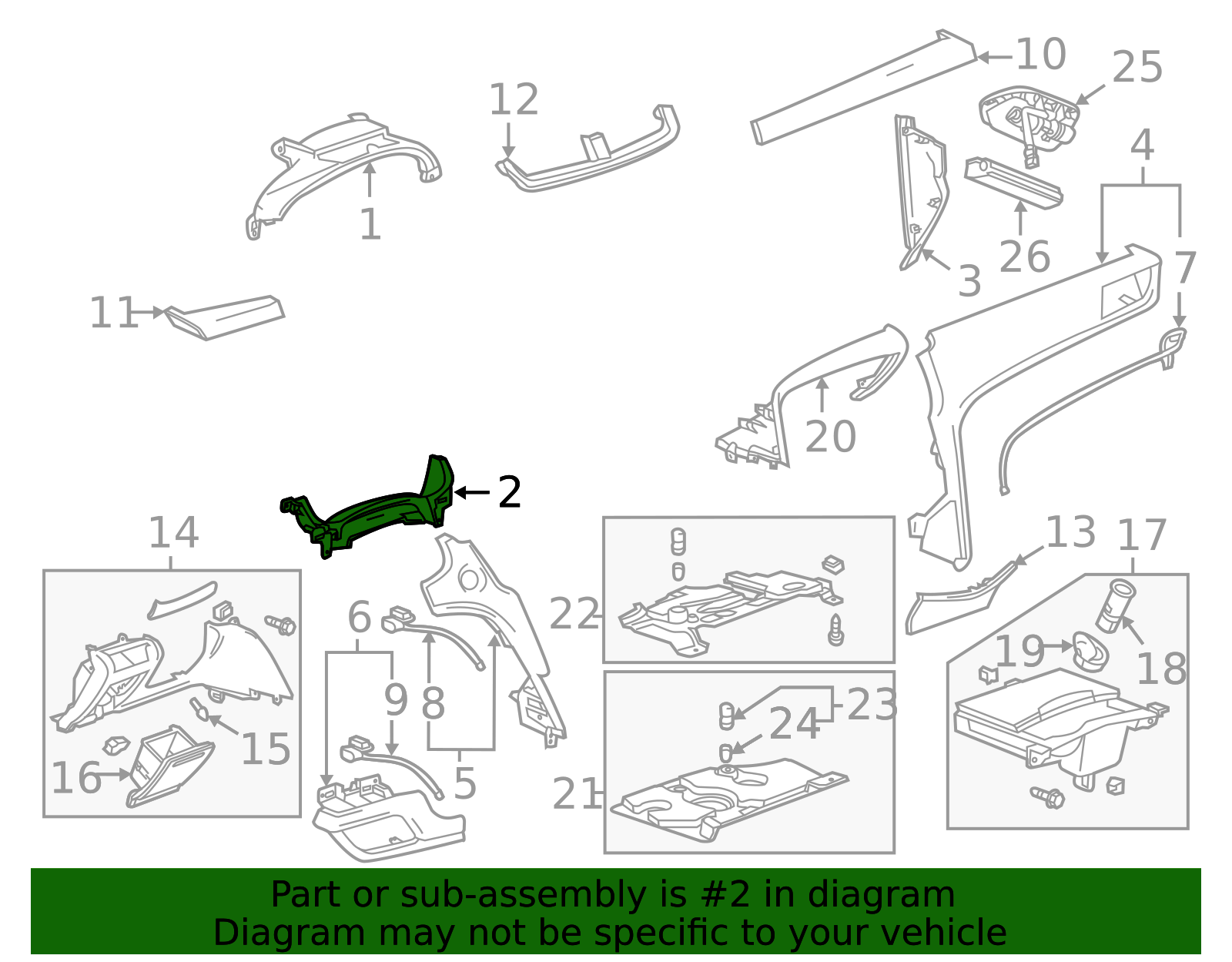 23125258 - Jet Black Instrument Panel Cluster Lower Trim Plate 2013 ...