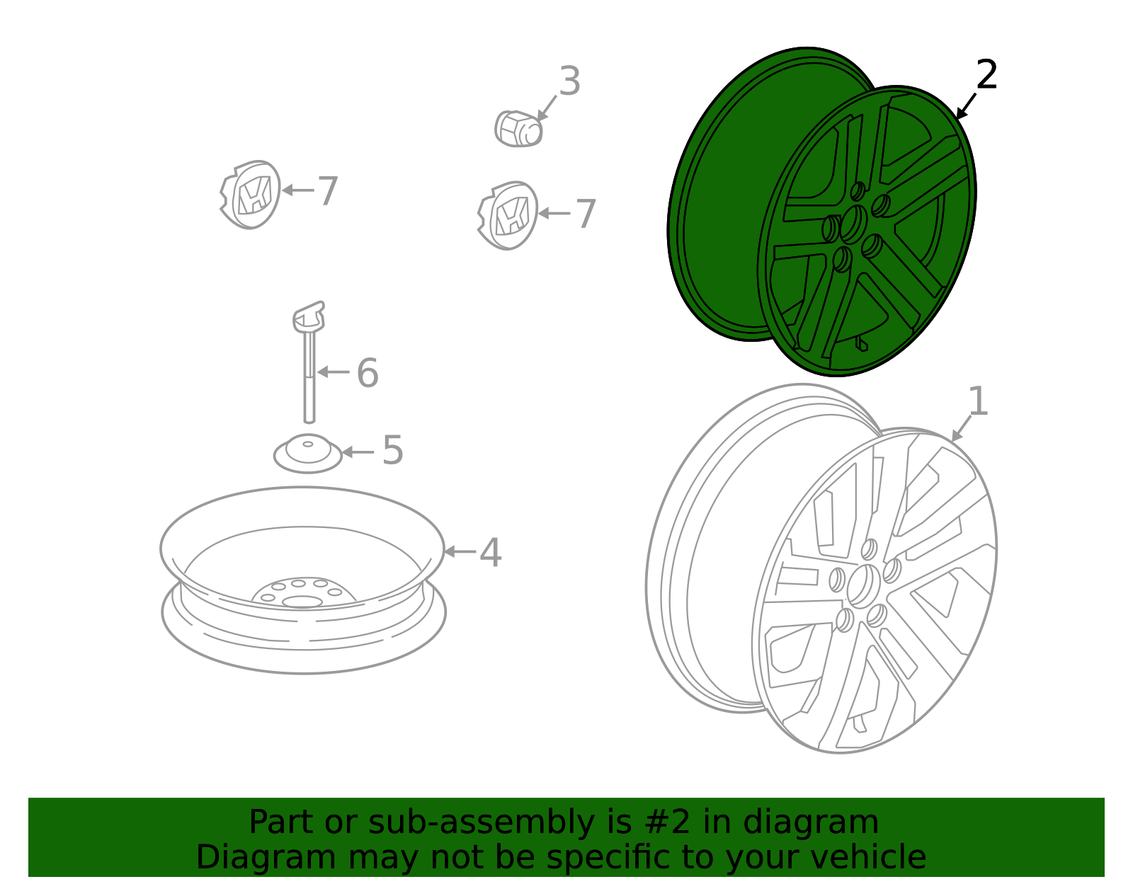 42700-T6Z-A71 - 2021-2023 Honda Ridgeline - W Disk (18X8J) | Honda ...