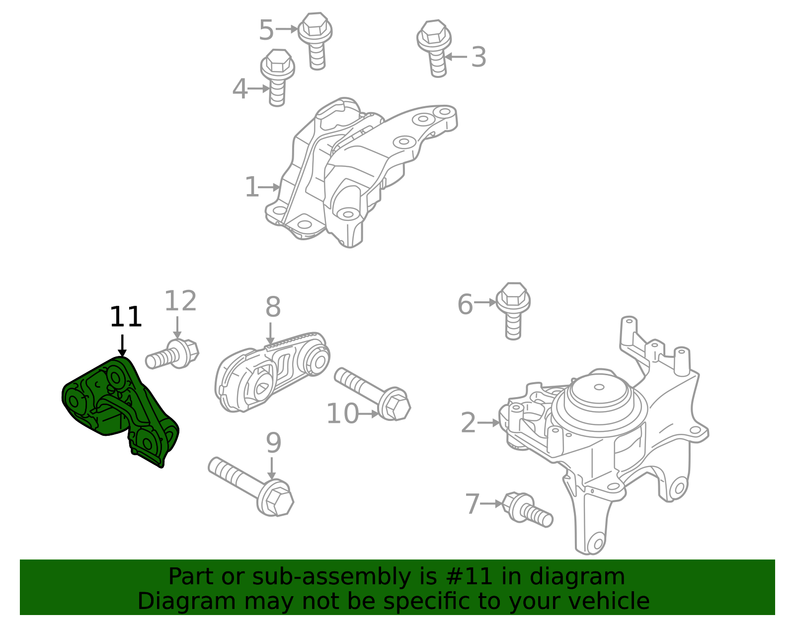 2021 Nissan Rogue Rear Mount Bracket 11332-6RA0A | QuirkParts