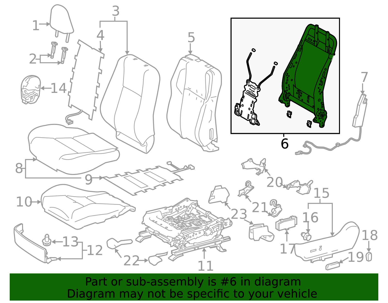 2017-2019 Toyota Corolla Seat Back Frame 71014-0R030 | Toyota Parts Center