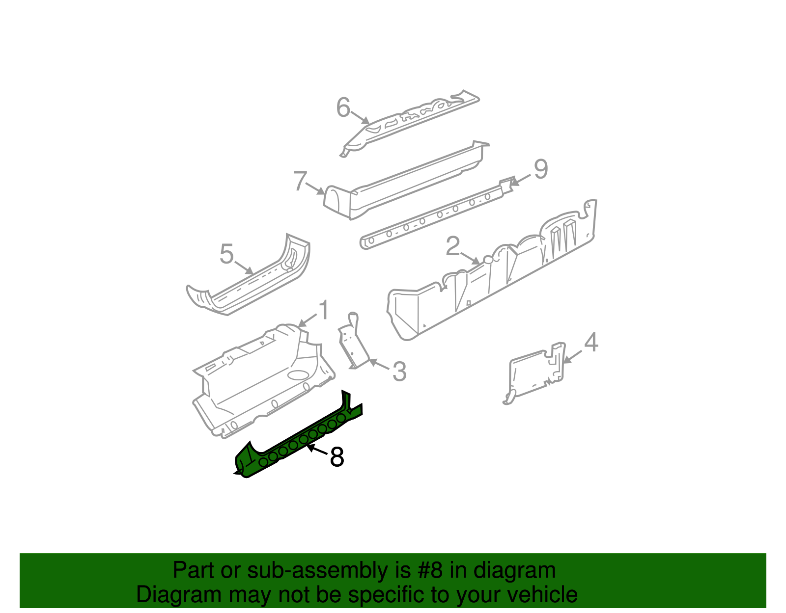 1996-2025 GM Step Panel Reinforcement 15740053 | Capital Chevy Parts