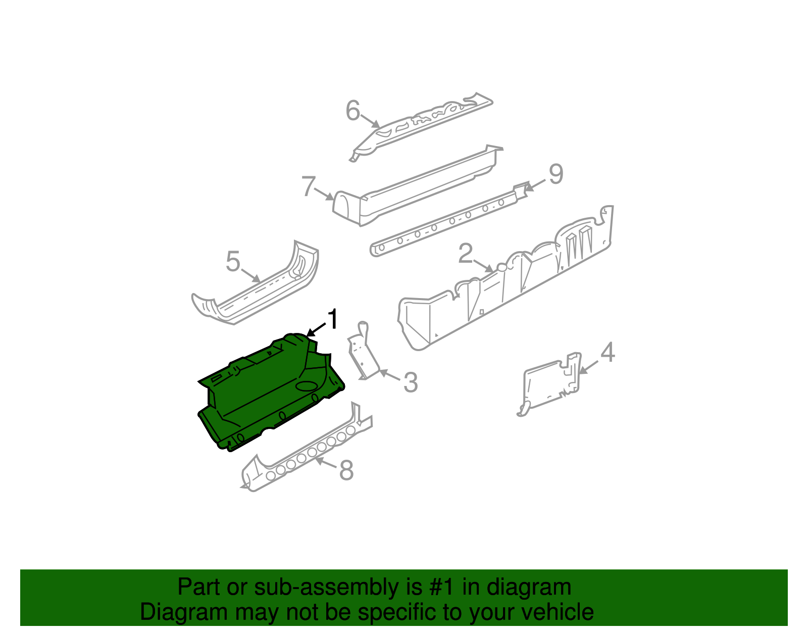 1996-2025 GM Driver Side Rocker Front Inner Panel 88937491 | Shop ...