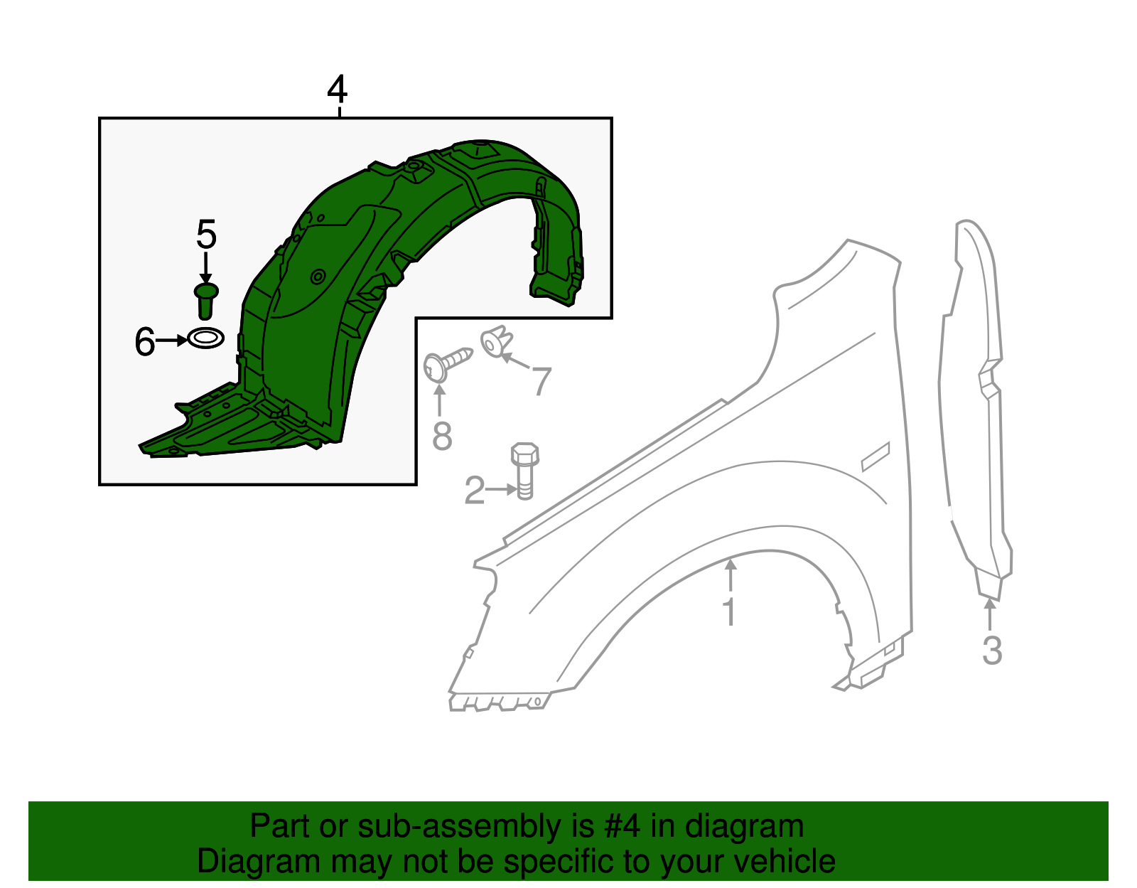 2017 Kia Cadenza Fender Liner 86812-F6000 | OEM Parts Online