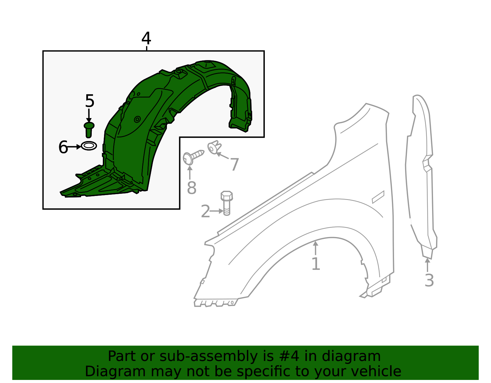 86811-G0000 - Fender Liner 2017-2020 Kia Cadenza | Kia.Parts Store