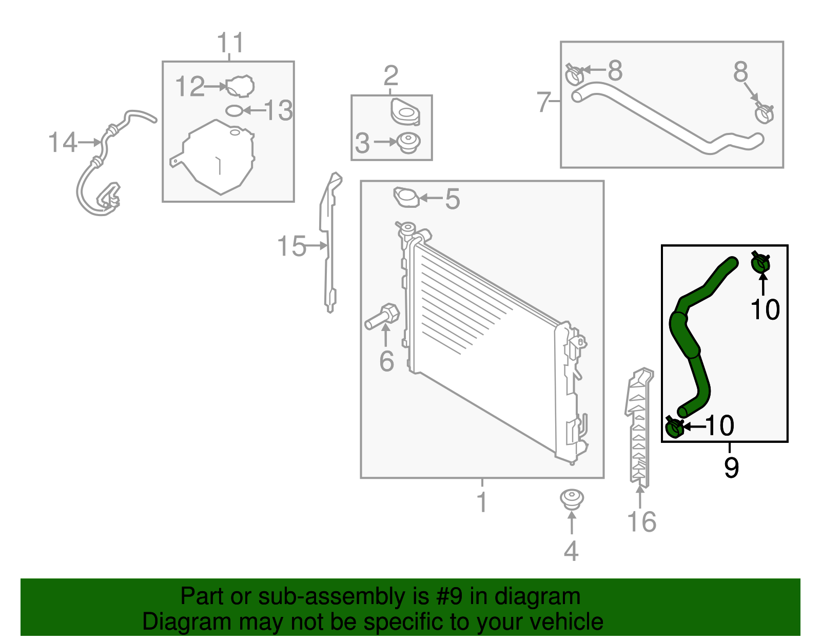 25412-2S100 - Lower Hose 2011-2013 Kia Sportage | Kia.Parts Store