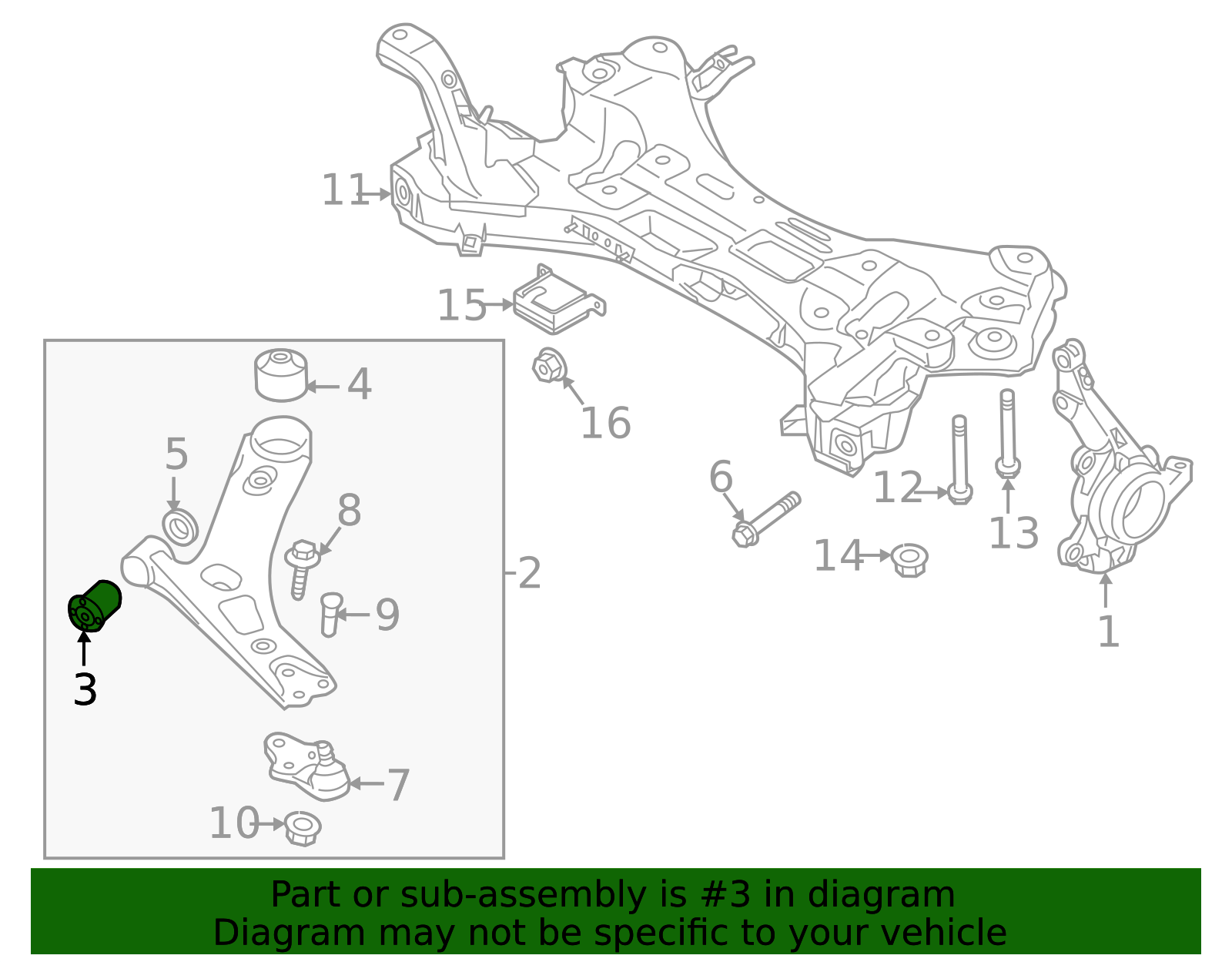 54551-2Y000 - Lower Control Arm Bushing 2011-2013 Kia Sportage | Kia ...