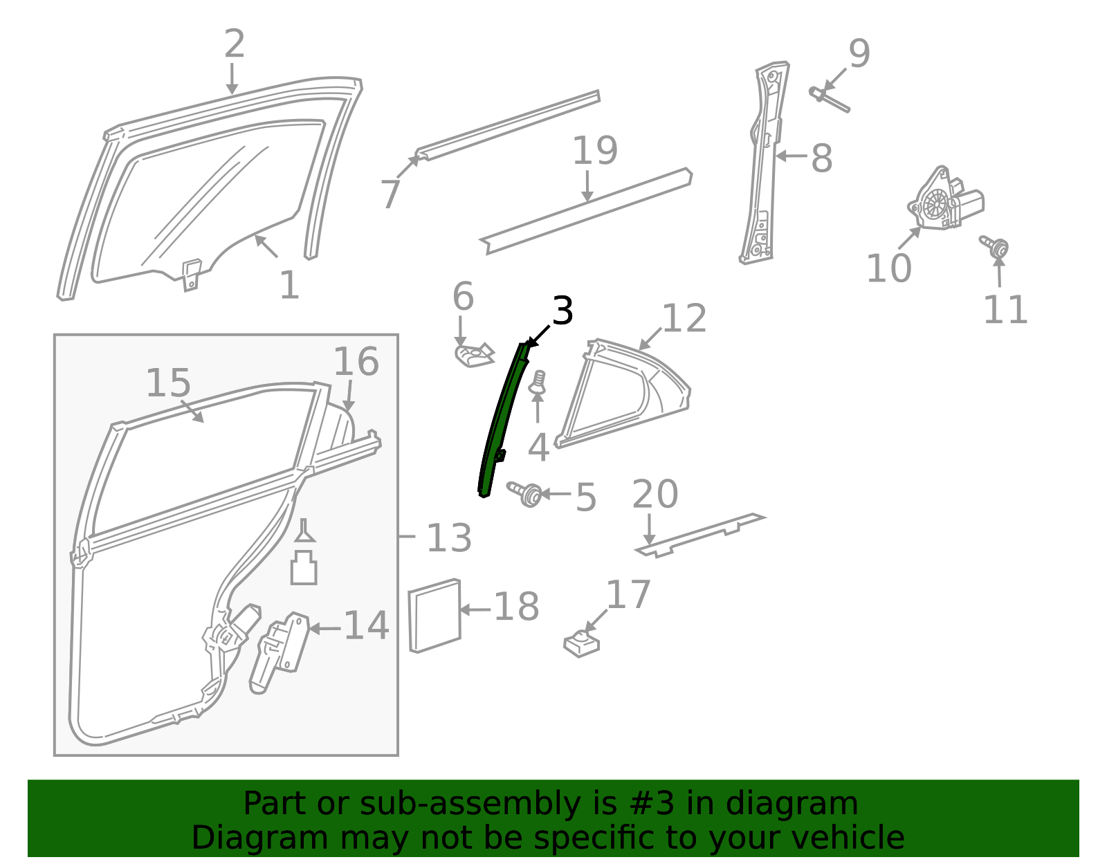 221-730-01-19 - High-Quality Door Window Division Bar for 2007-2013 ...