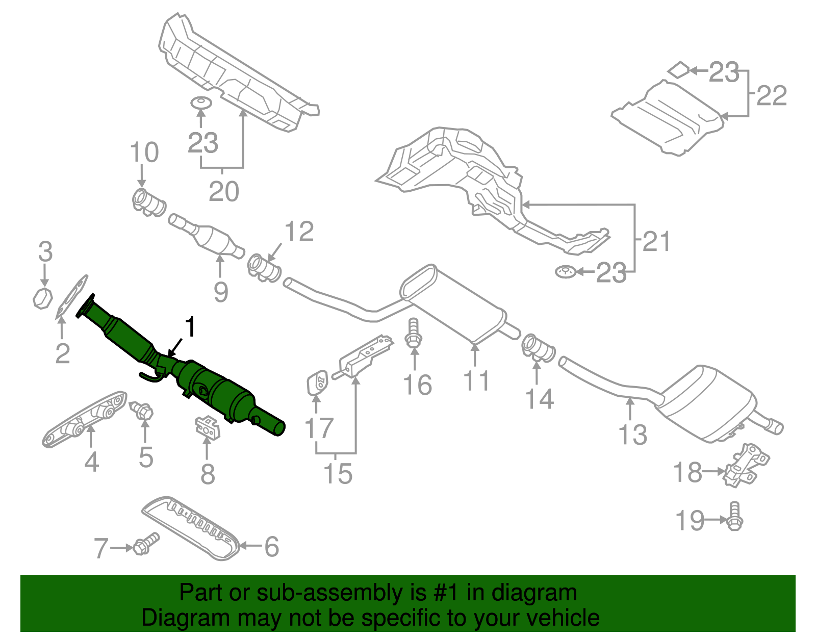5C0-254-511-R - Converter & Pipe 2011-2014 Volkswagen | Piazza ...