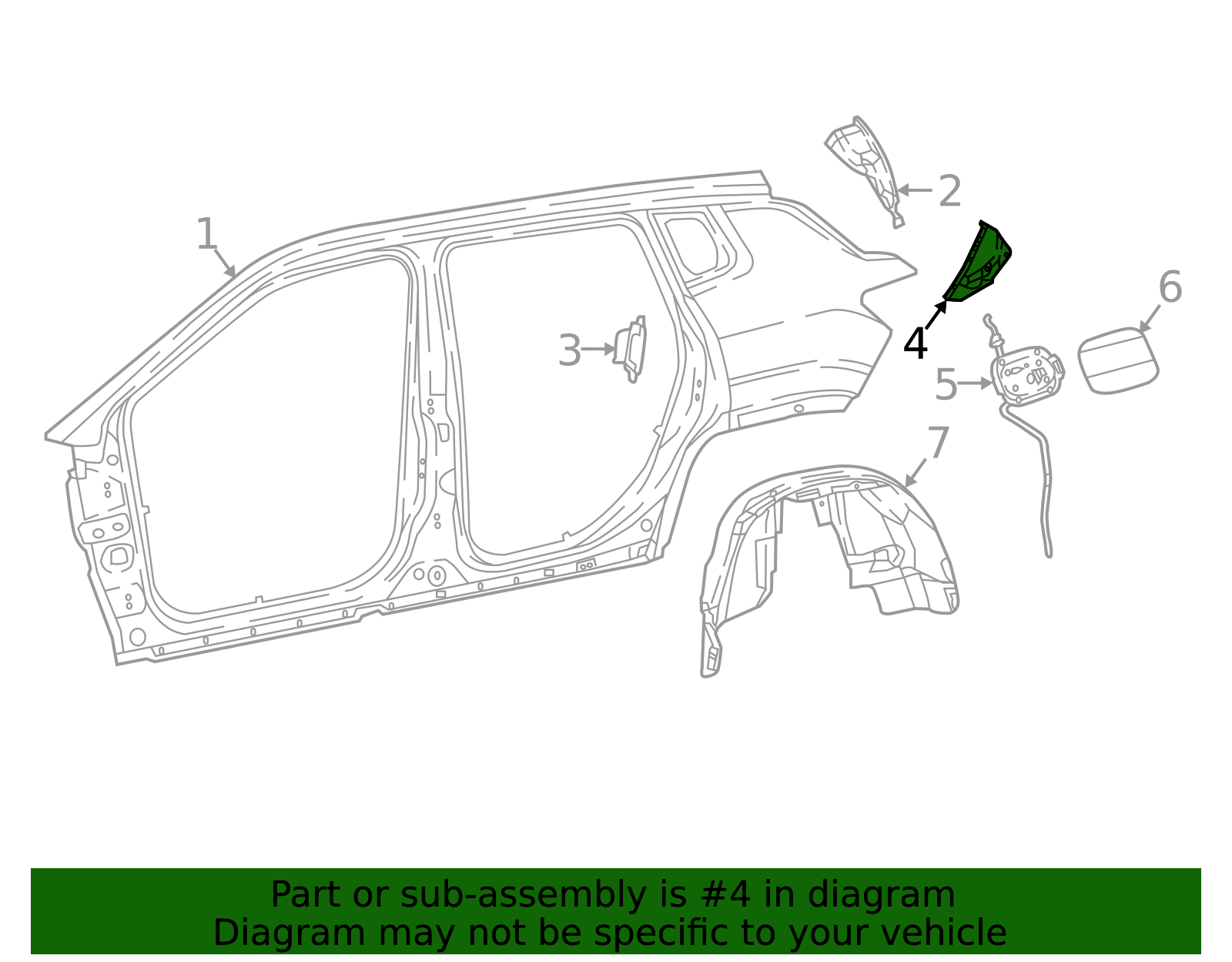 2017-2025 Jeep Compass Body Side Aperture Extension, Left 68243525AB ...