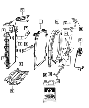 55371021AA - Radiator Upper Seal 2010-2018 Mopar | The Official Mopar ...